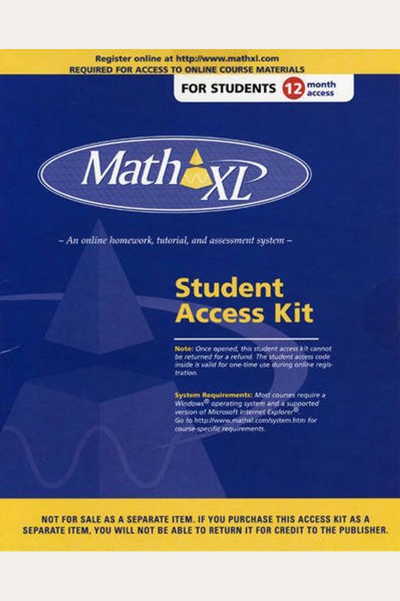 Buy Mathxl Student Access Kit Book By: Pearson Pearson Buy Mathxl Student Access Kit Book By: Pearson Pearson