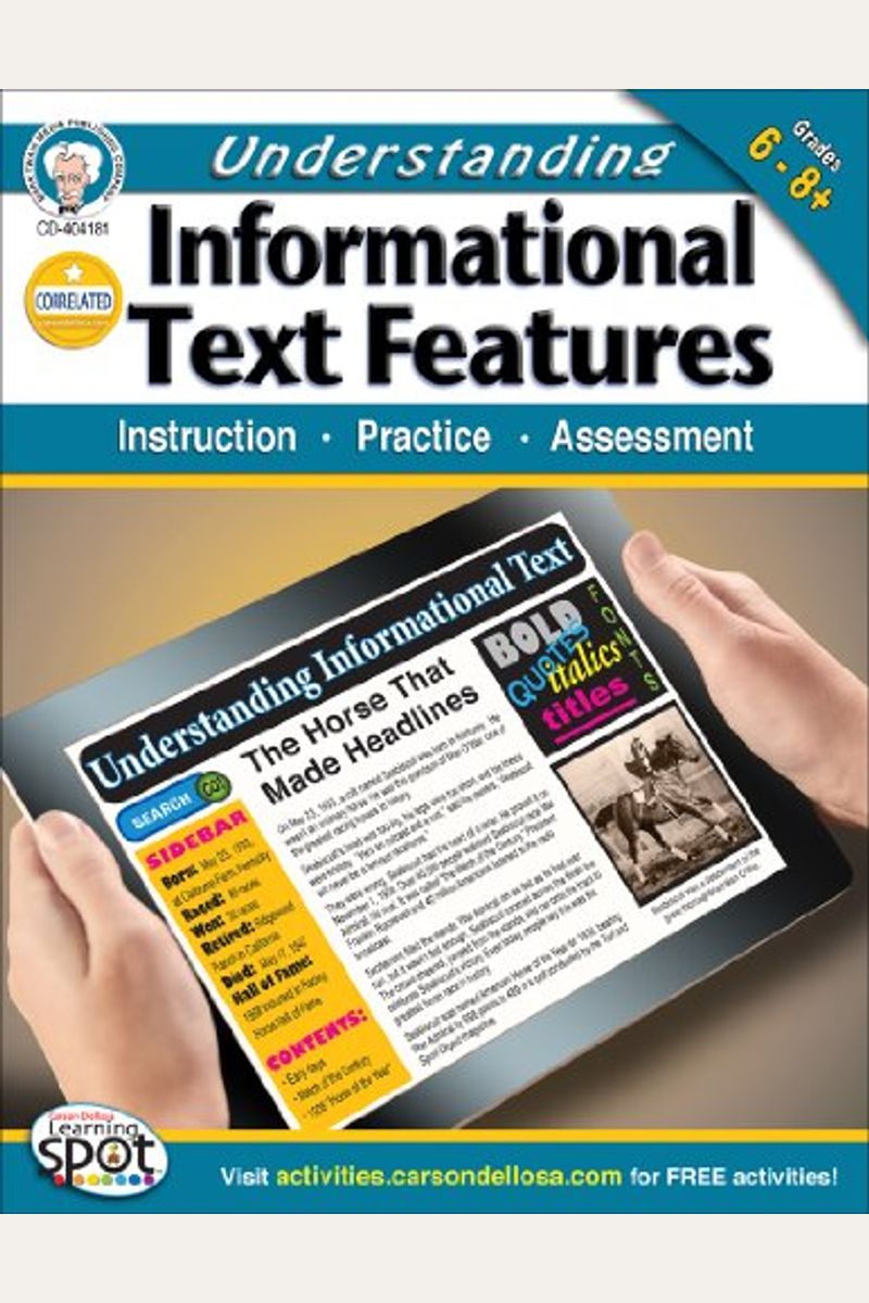 Buy Understanding Informational Text Features, Grades 6-8: Instruction ...