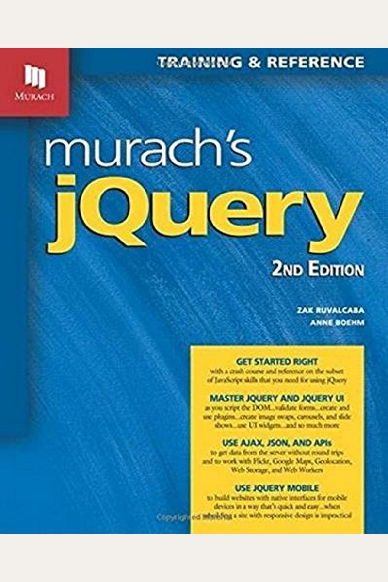 Buy Murach's Jquery Book By: Zak Ruvalcaba