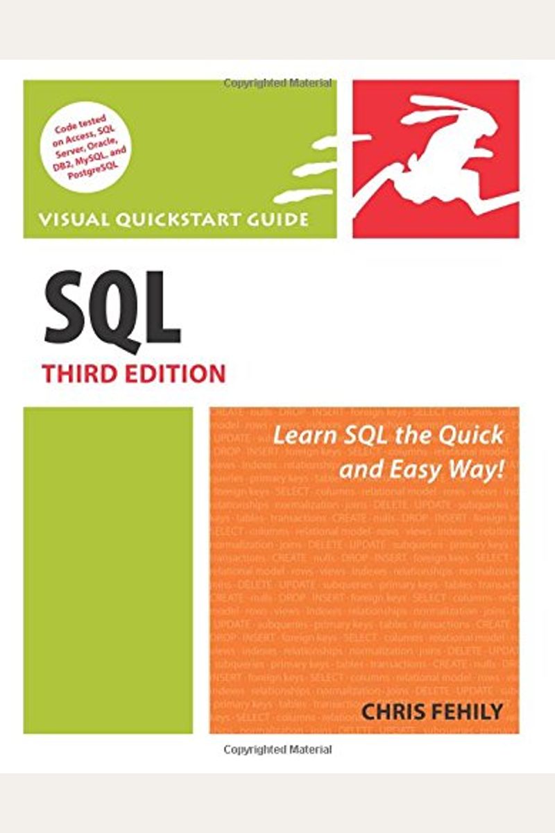Buy Sql Visual Quickstart Guide Book By Chris Fehily