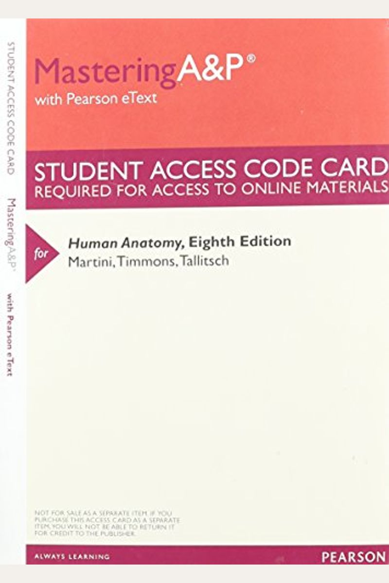 Buy Masteringa&P With Pearson Etext -- Valuepack Book By: Landoll Inc Buy Masteringa&P With Pearson Etext -- Valuepack Book By: Landoll Inc